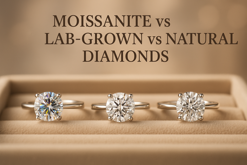 Moissanite vs Lab-Grown vs Natural Diamonds | Dazzling Rock Blog